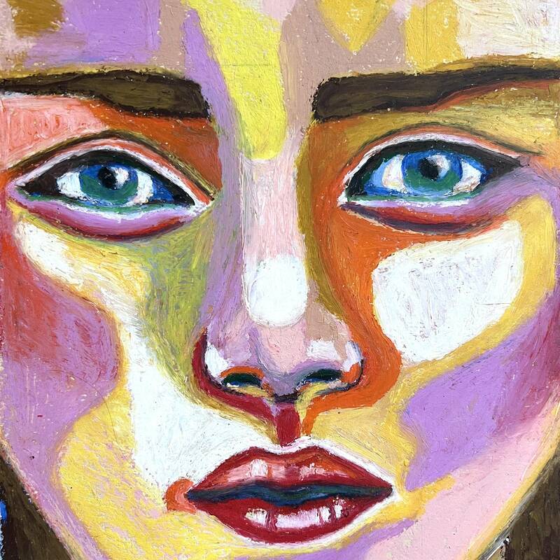 A Vibrant Oil Pastels Portrait with Mathilde Polidori