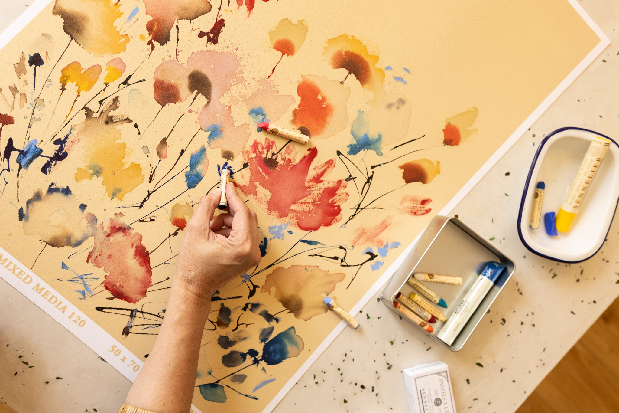 Watercolour and Pastel on the Mixed Media Pastel