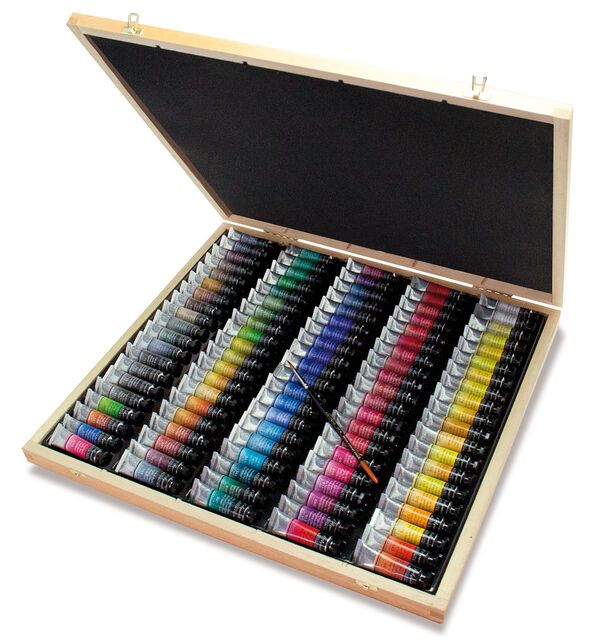 Watercolour wooden box